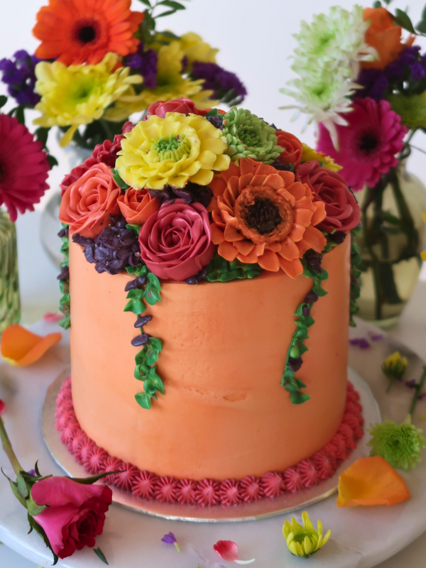 Bright Buttercream Bloom Cake | FREE Delivery | London & Surrey