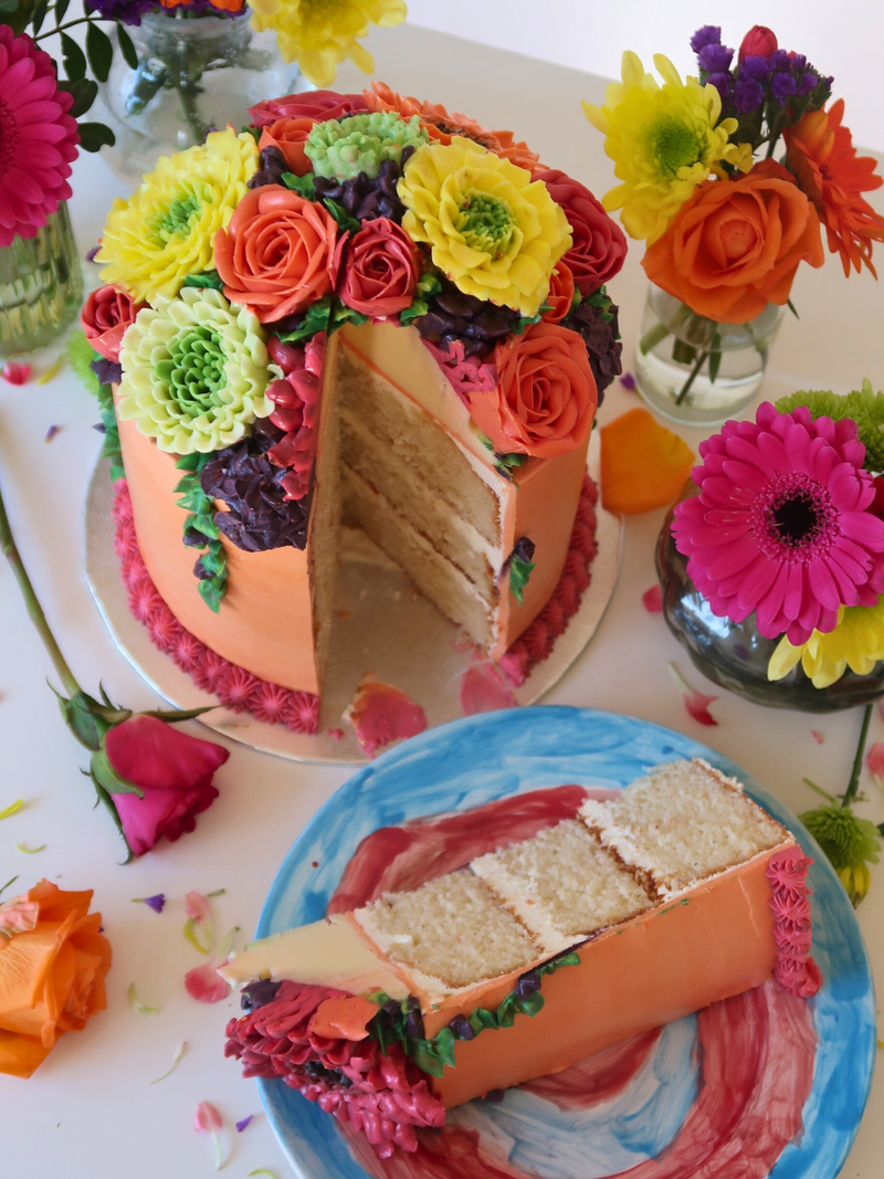 Bright Buttercream Bloom Cake | FREE Delivery | London & Surrey