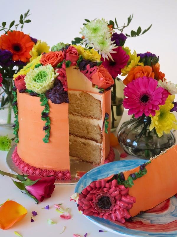 Bright Buttercream Bloom Cake | FREE Delivery | London & Surrey