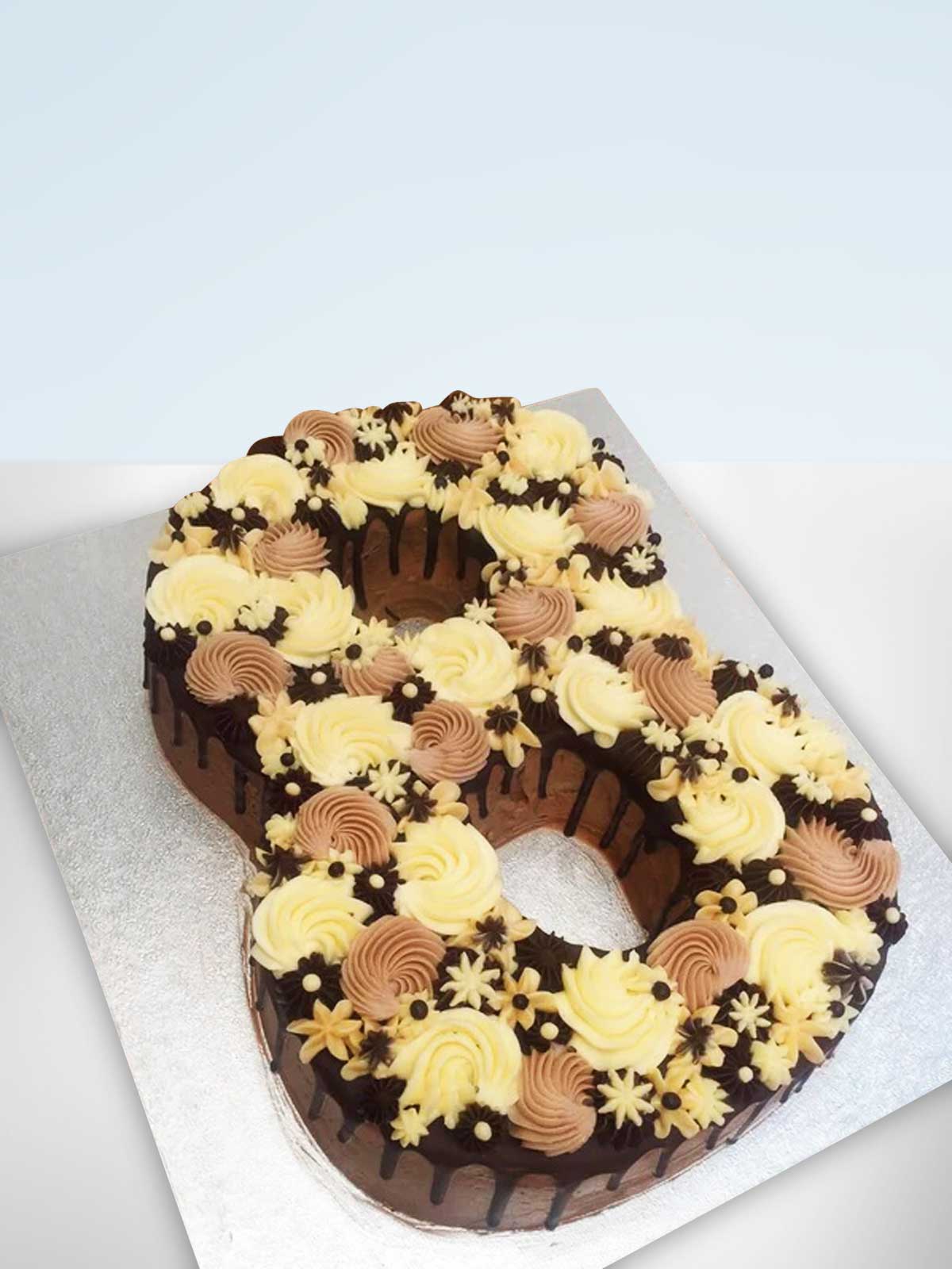 Choco Swirl Number Cake | Free Delivery | London & Surrey