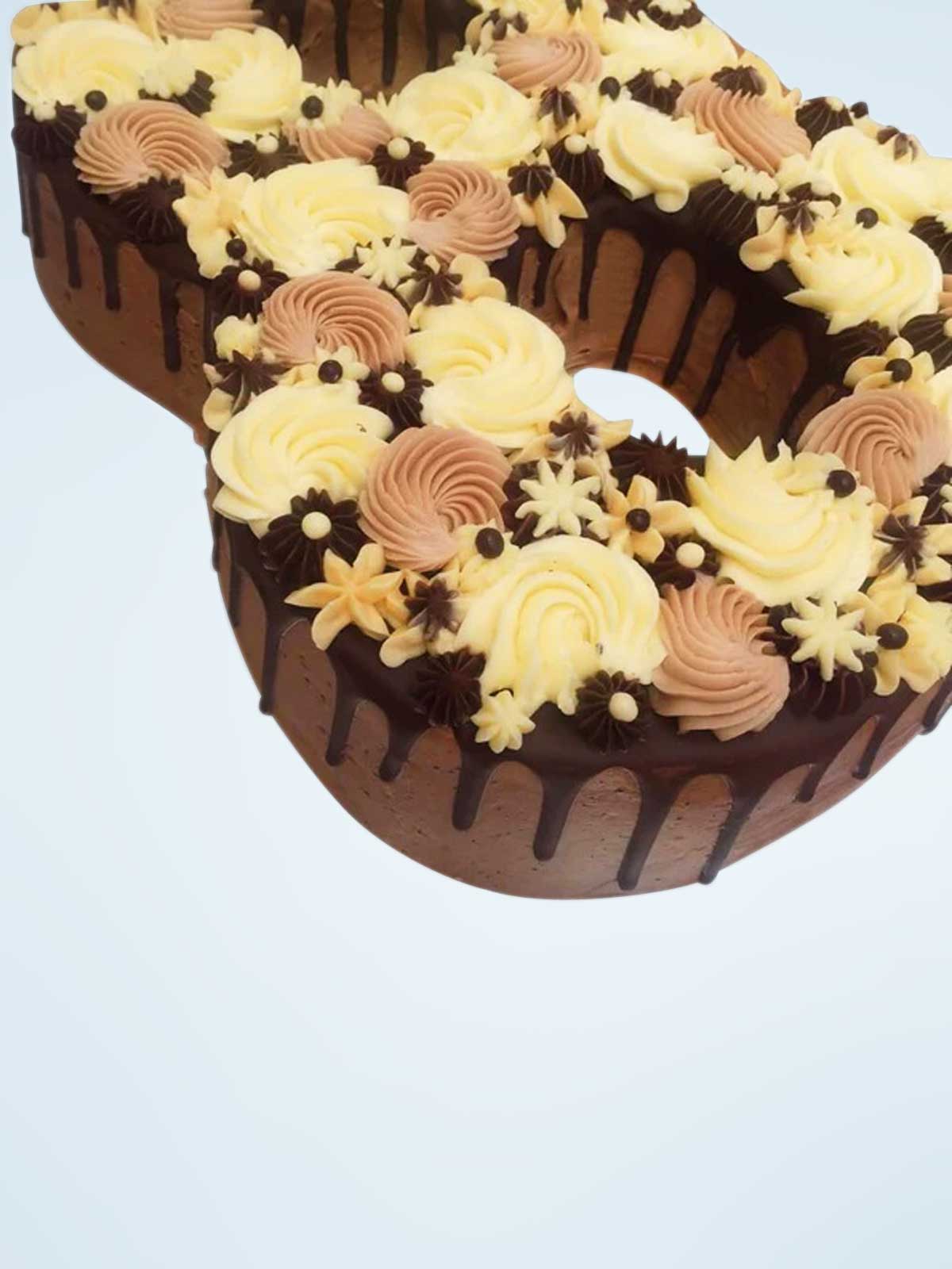 Choco Swirl Number Cake | Free Delivery | London & Surrey