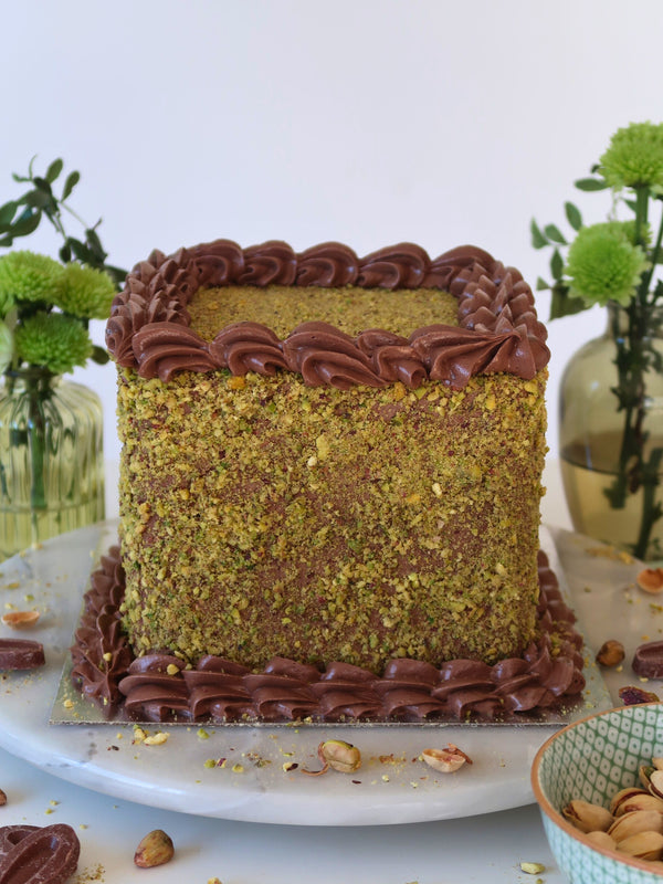 Chocolate Pistachio Cube Cake | FREE Delivery | London & Surrey
