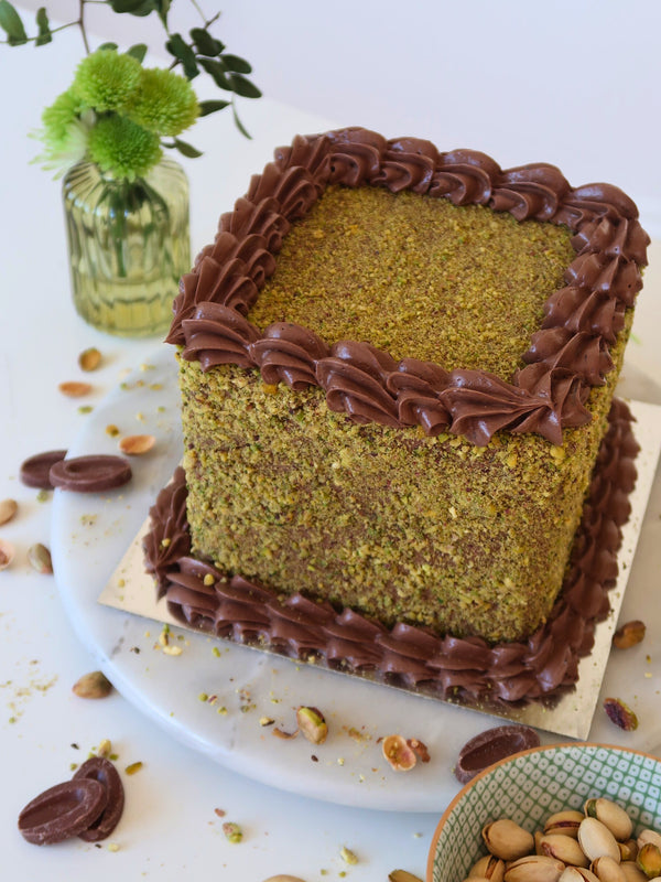 Chocolate Pistachio Cube Cake | FREE Delivery | London & Surrey