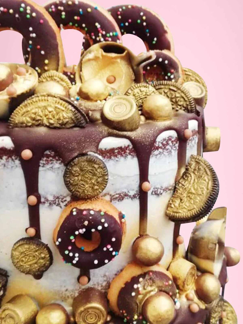 Salted Caramel Naked Golden Wedding Cake | Free Delivery | London & Surrey