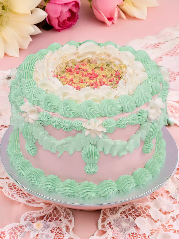 Pistachio Raspberry Vintage Cake | Free Delivery | London & Surrey